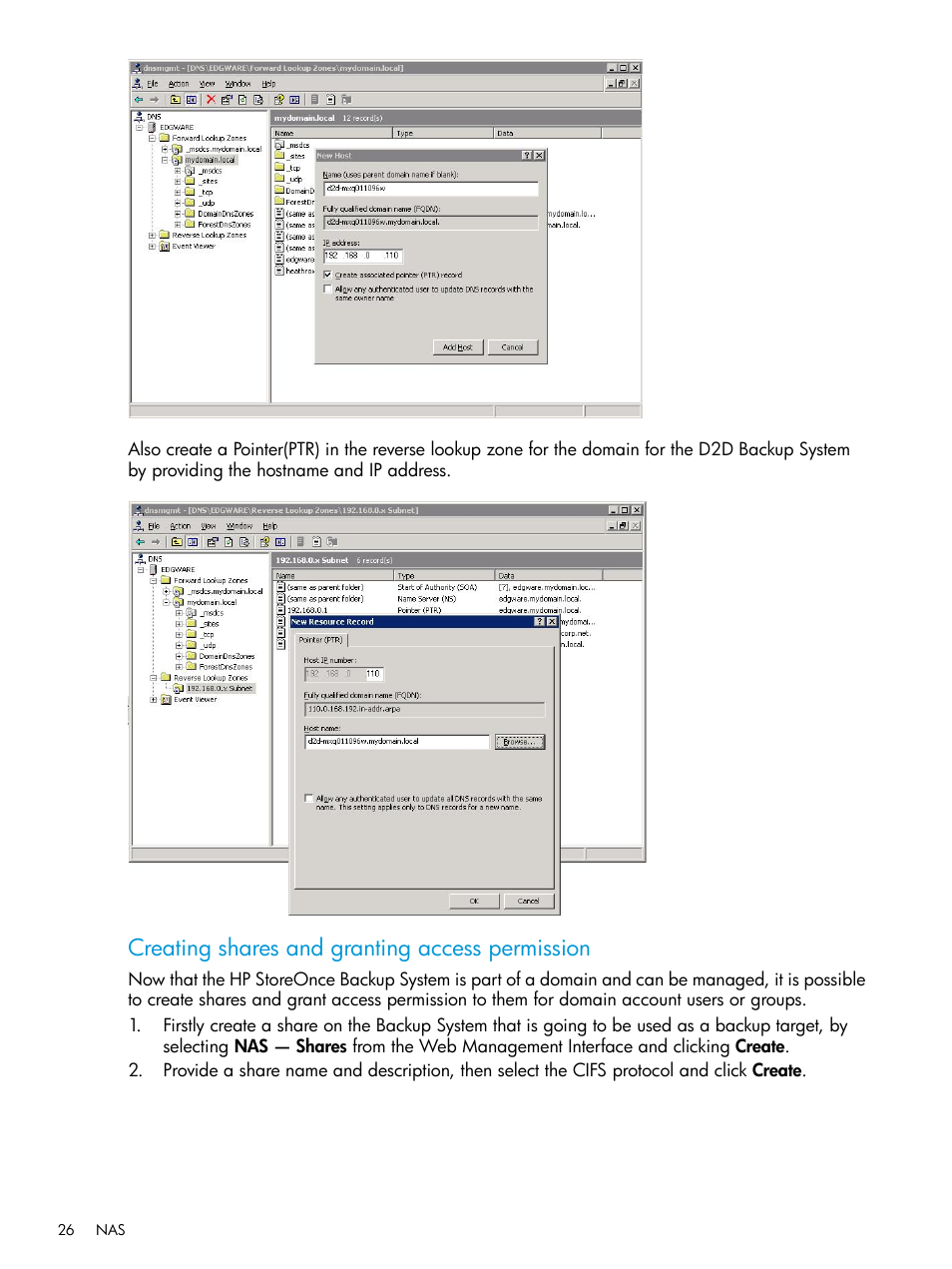 Creating Shares And Granting Access Permission Hp Storeonce Backup
