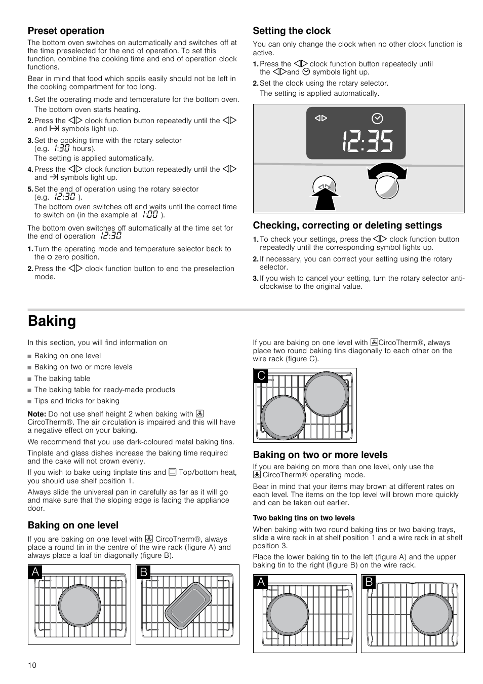Preset Operation Setting The Clock Set The Clock Using The Rotary 
