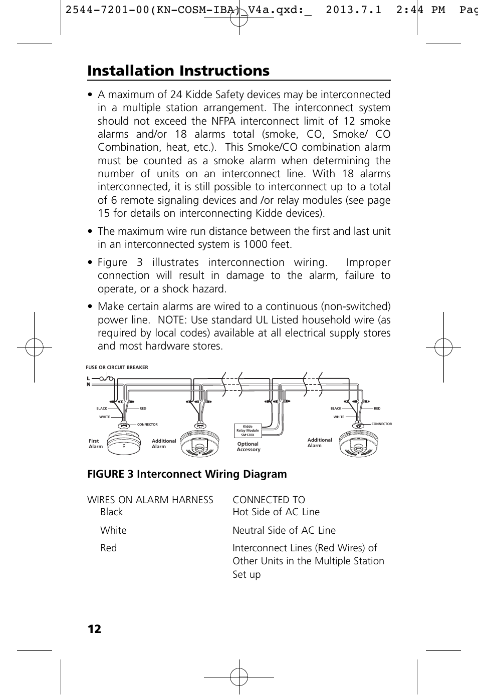Installation instructions, Figure 3 interconnect wiring diagram | Kidde ... Installation instructions, Figure 3 interconnect wiring diagram | Kidde ...