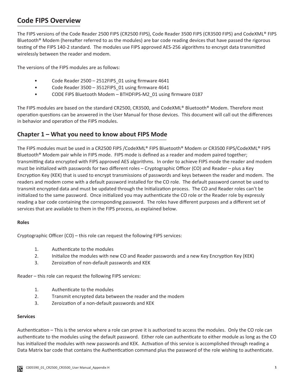 Code Fips Overview Chapter 1 What You Need To Know About Fips Mode Code Cr2500 Code Fips 7737
