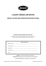 Jacuzzi AIR BATHS LUXURY SERIES manuals