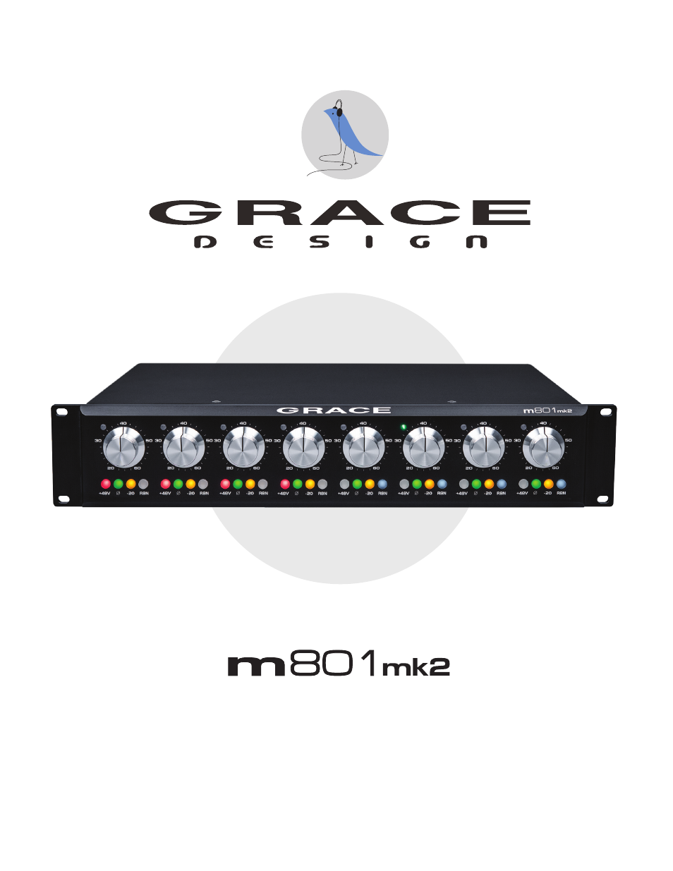 Grace Design m801mk2 Rackmount 8-Channel Microphone Preamplifier User Manual | 13 pages