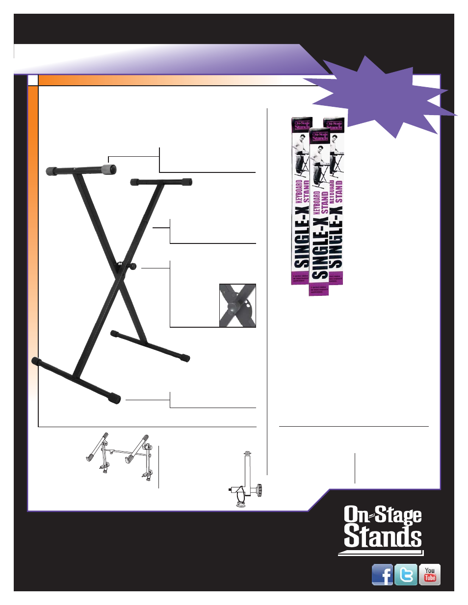 On-Stage KS7190 - Classic Single-X Keyboard Stand User Manual | 1 page