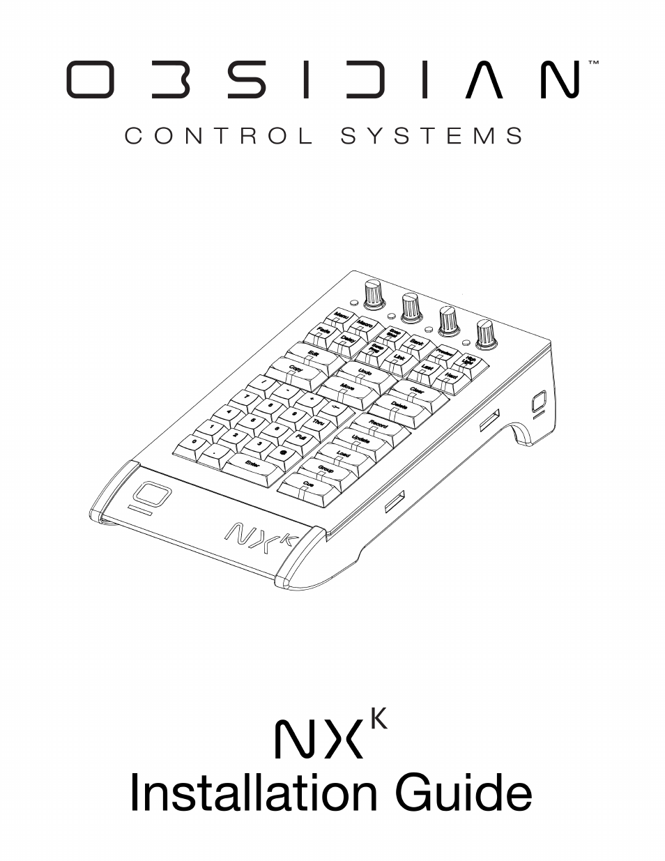 Obsidian NX K USB ONYX Control Surface User Manual | 13 pages