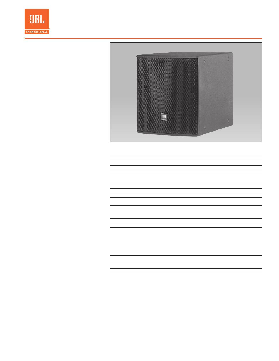 JBL ASB6115 High-Power Passive 15" Subwoofer (Black) User Manual | 2 pages