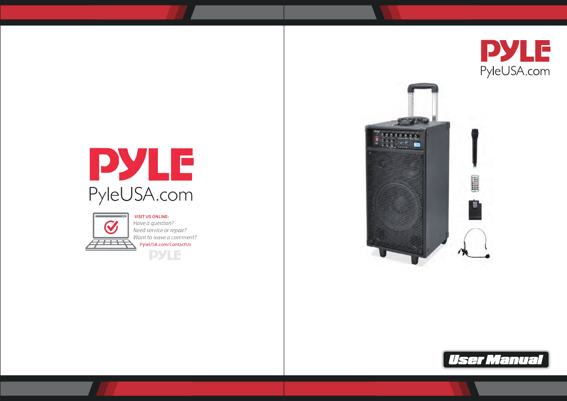 PYLE Audio PWMA1090UI 800W Dual-Channel Wireless Rechargeable Portable ...