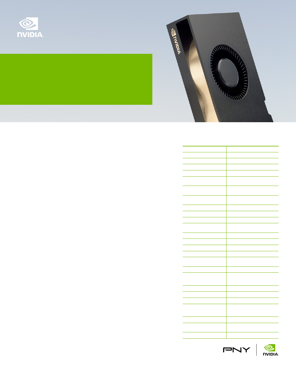 PNY NVIDIA RTX A5000 Graphics Card (White Box) User Manual | 1 page