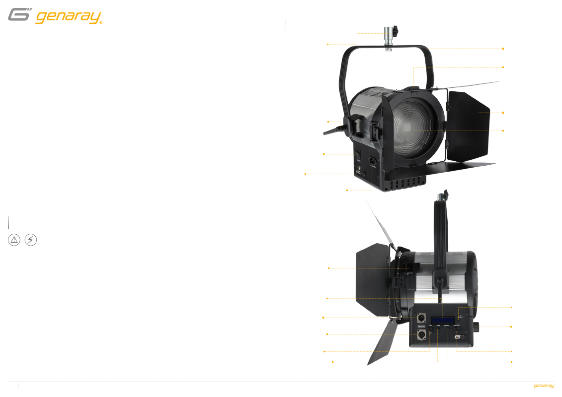 Genaray LF-RGB-65 RGB LED Fresnel with 6.5" Lens User Manual | 4 pages