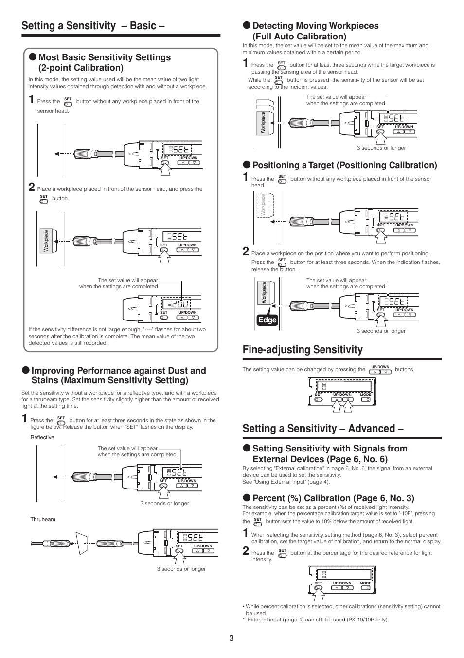 Setting A Sensitivity Basic Fine Adjusting Sensitivity Setting A