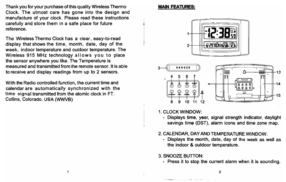 Sharp Atomic Clock User Manual Page 2 10 Original Mode Also For 