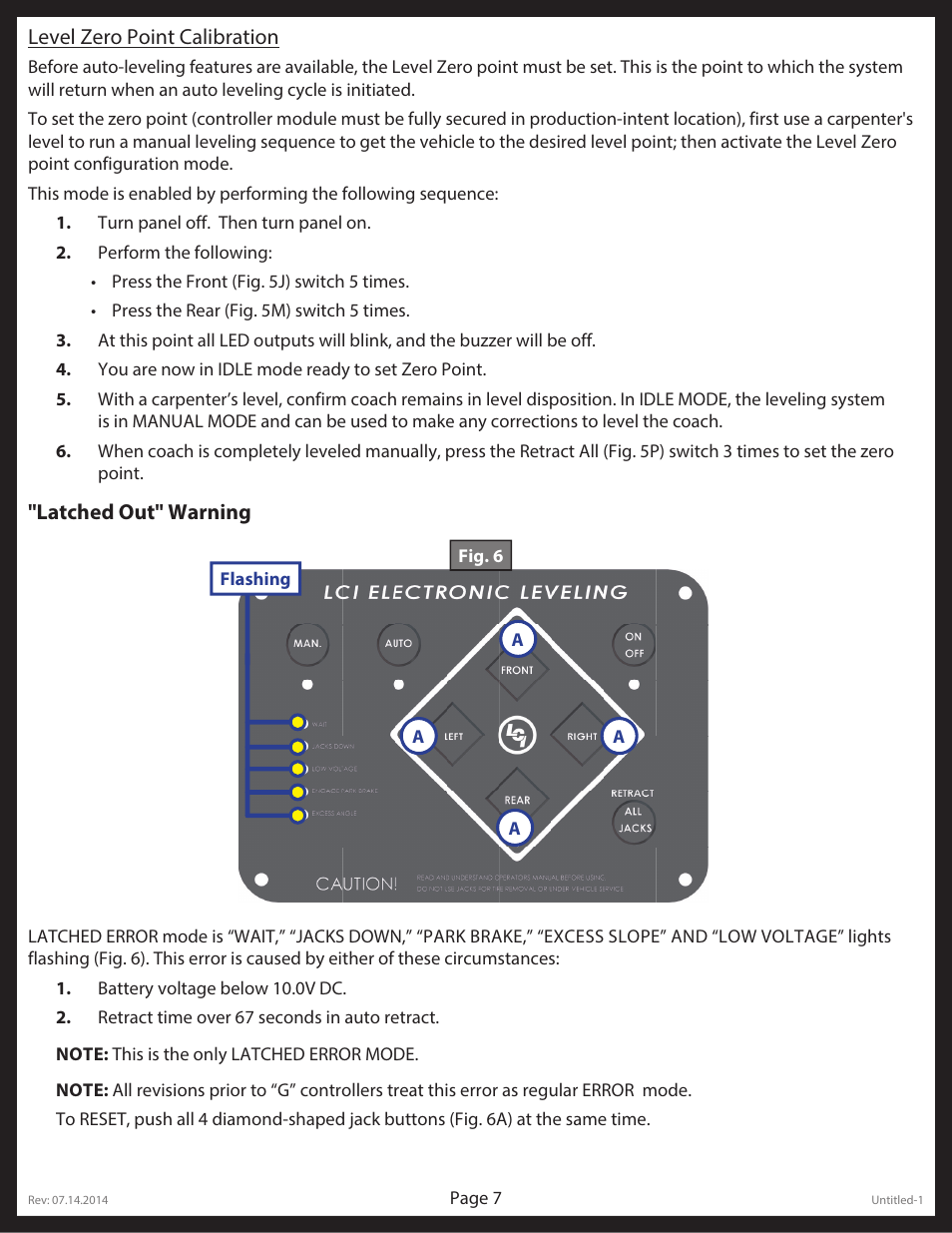 Lippert Components LCI Electronic/Hydraulic Leveling & Slideout User ... Lippert Components LCI Electronic/Hydraulic Leveling & Slideout User ...